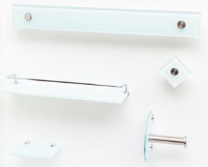 KIT LUXO RETANGULAR DE VIDRO BRANCO VILDREX