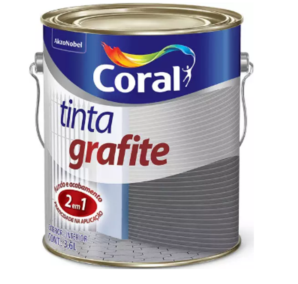 Tinta Esmalte Grafite Fosco Cinza Claro Interior E Exterior 3,6 Litros ...