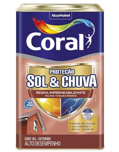 Resina Impermeabilizante Brilhante Sol & Chuva Coral Oxide Red 18l