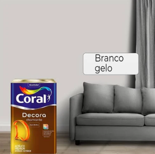 Tinta Acrílica Semibrilho Decora Branco Gelo 18 Litros Diamante Coral