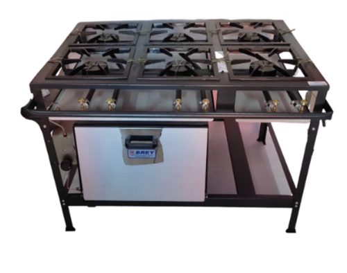 Fogão 6 Bocas A Gás Metal Brey Alta Pressão Com Forno
