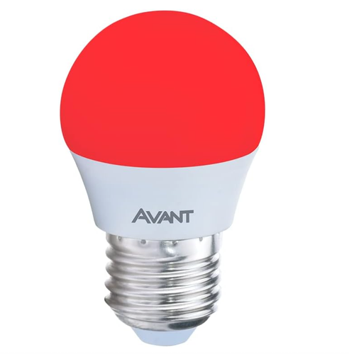 Lâmpada Led Bolinha 4w Luz Vermelho Soquete E27 Bivolt - Avant