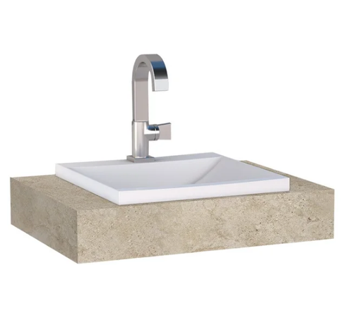 Bancada P/ Banheiro em Porcelanato Polido Lavatório em Mármore ...