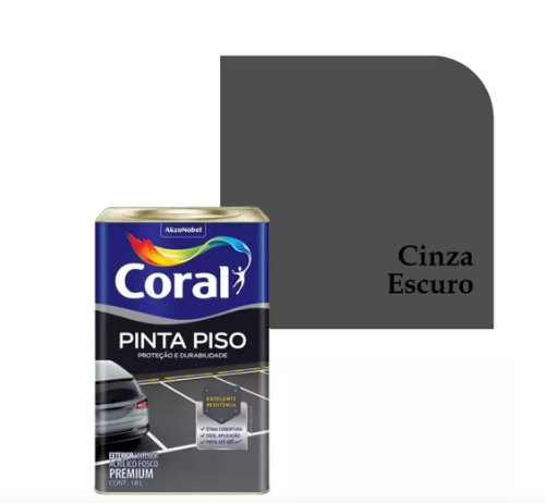 Tinta Pinta Piso Fosco 18 Litros Cinza Escuro - Coral