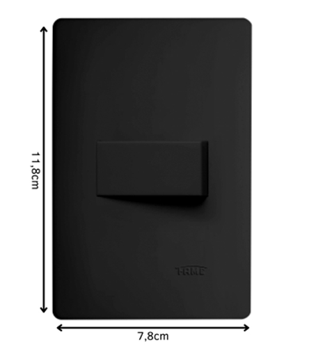 Interruptor Simples Habitat Horiz 16A 250V Black - Fame
