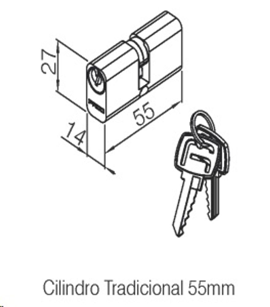 Fechadura Externa Zm Chopin 40mm Roseta Quadrada 279E Cromado