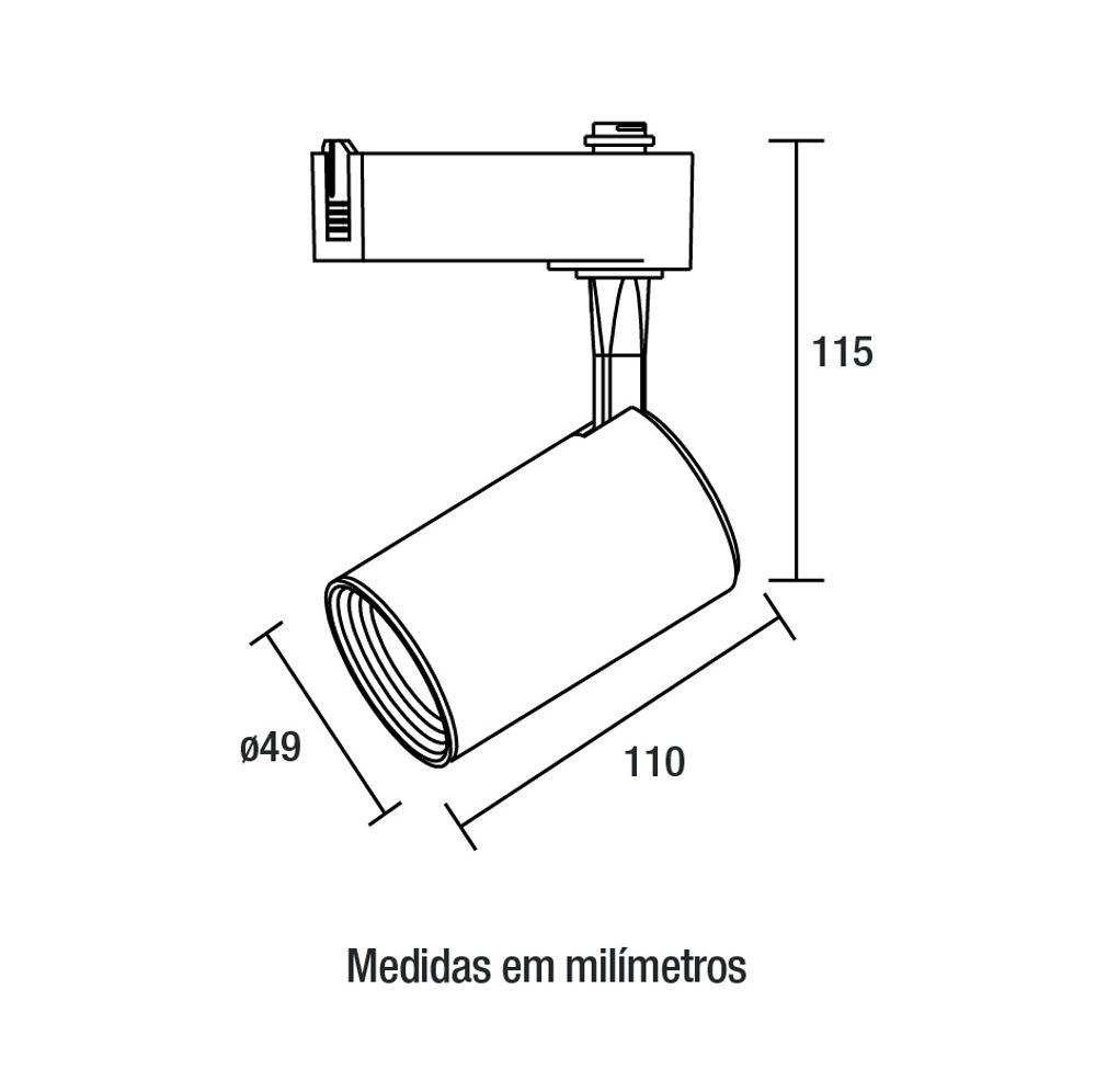 Spot Led Up para Trilho Eletrificado Alumínio 10W 6.500K Preto