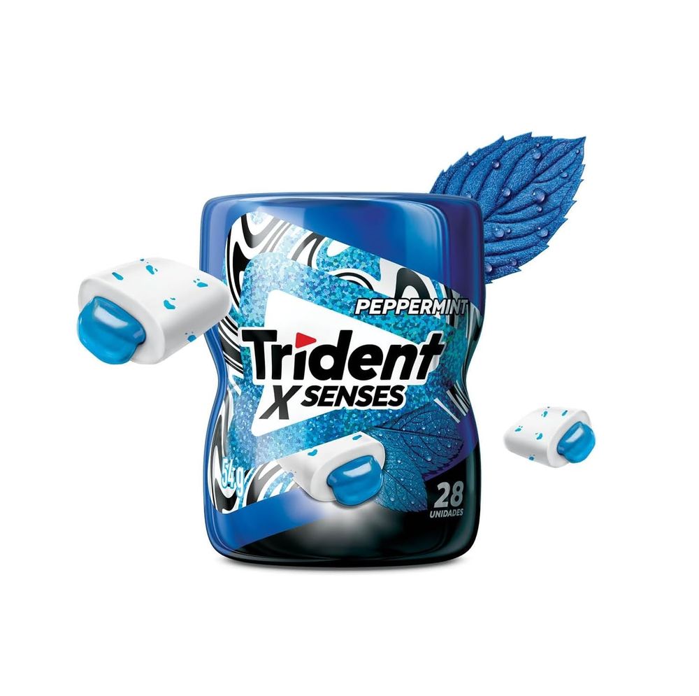 Chiclete Trident Peppermint X-Senses Garrafa 54g