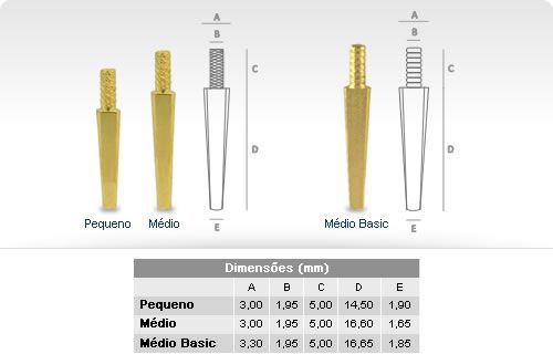 Pino P/ Troquel Basic Medio Dourado (100 Pcs) - Talmax