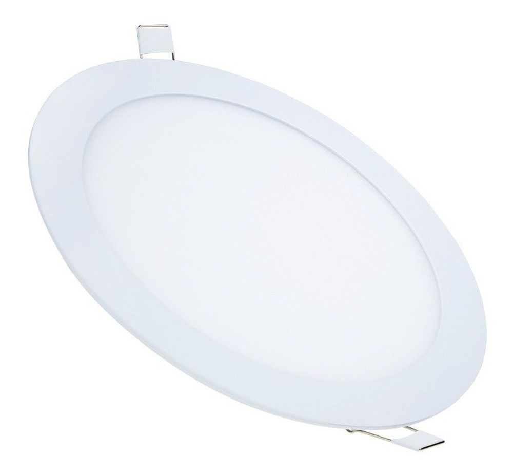 Luminaria Plafon Painel LED redonda 12w de Embutir Luz branco frio ...