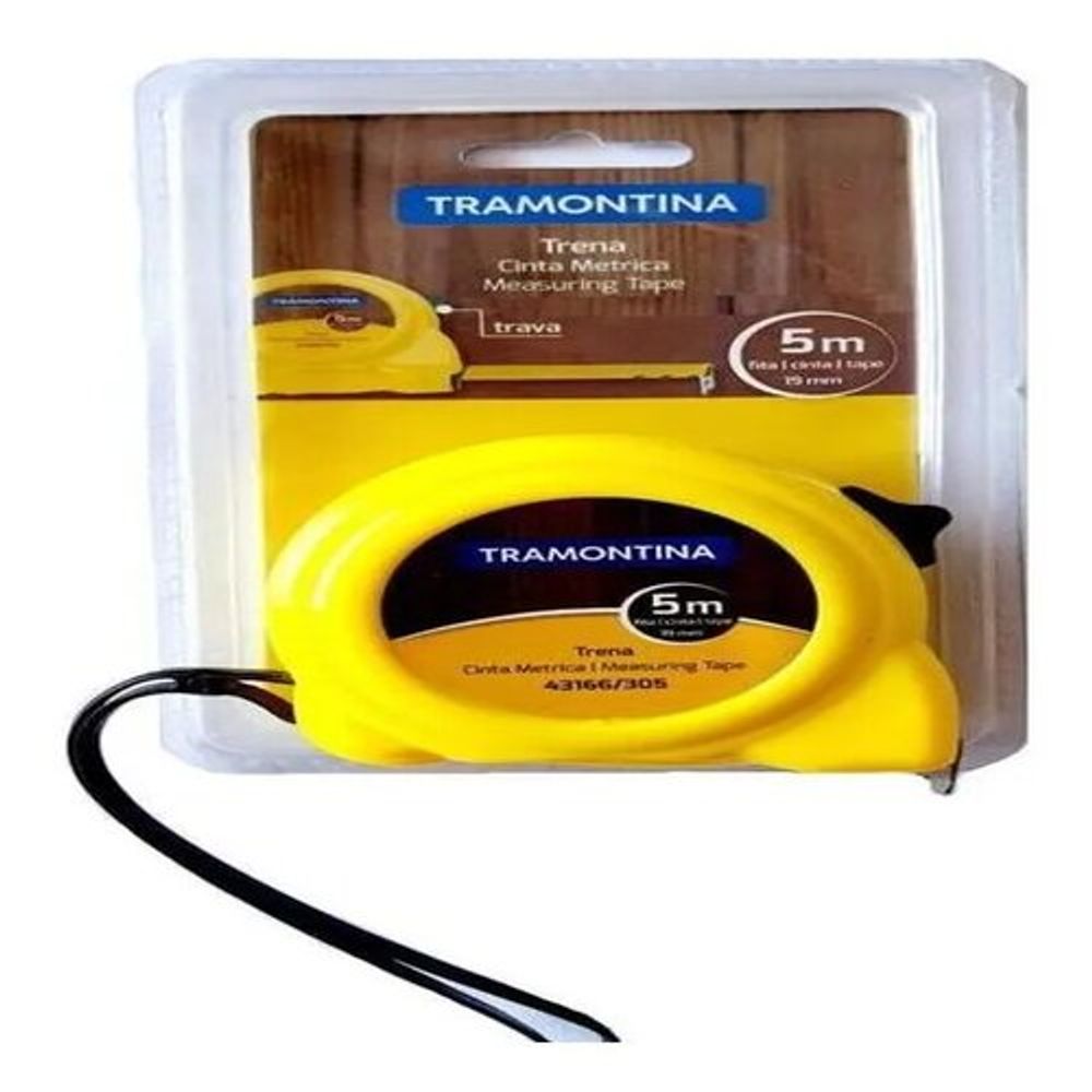 Trena C/fita De Aço Carbono 5m x 19MM Com Trava Tramontina Plastico