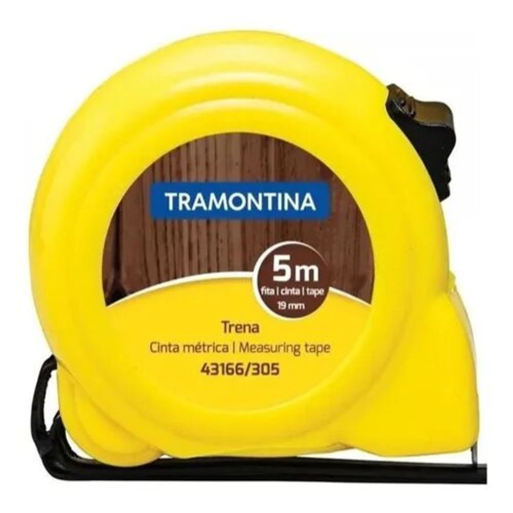 Trena C/fita De Aço Carbono 5m x 19MM Com Trava Tramontina Plastico