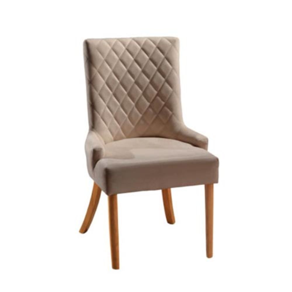 Cadeira Esmeralda 600 Tecido Linho Soft Prata C Mel - Ello Móveis