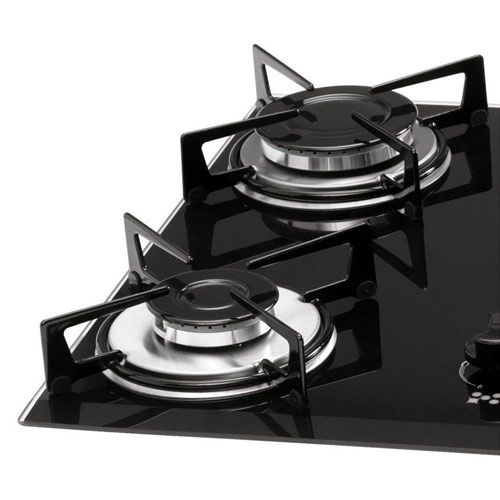 Fogão Cooktop Fischer 5 Bocas Tripla Chama Gás Mesa Vidro