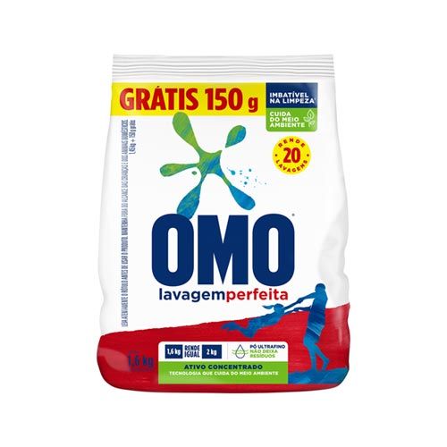 Detergente em Pó Omo Lavagem Perfeita Sachet 1,6kg