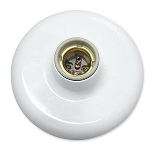 Plafon 100W 250V com Receptáculo de Porcelana Branco