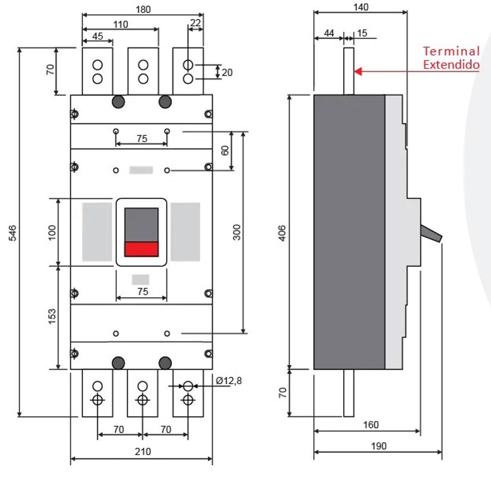 Disjuntor Caixa Moldada Tripolar DL1250- SX