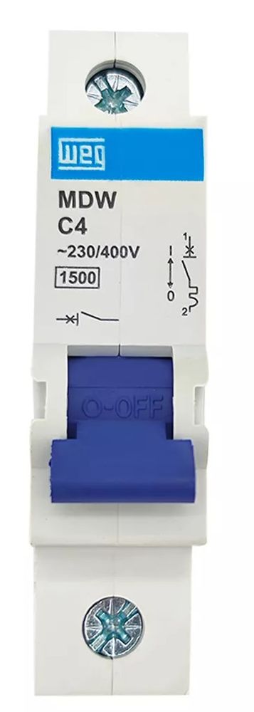 Minidisjuntor Termogn MDW-C4 Curva C 4A 1 Polo