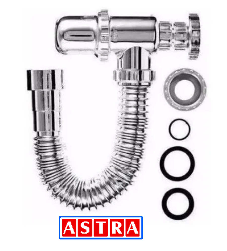 Sifão Sanfonado Universal Tipo Copo Cromado