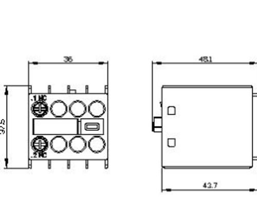 Bloco Contator Auxiliar Frontal - 1NF 3RH 2911-1HA01
