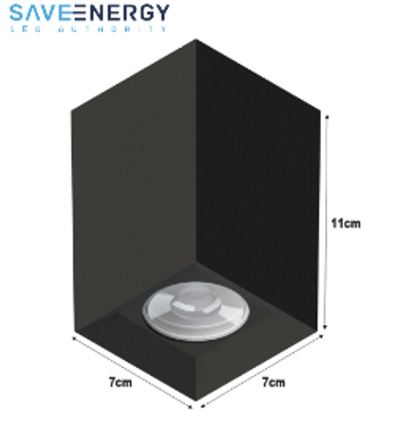 Plafon Tower Quadrado Face Recuada Preto