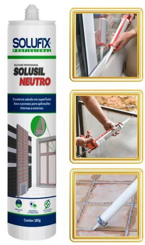 Silicone Profissional Solusil Neutro 280g Preto