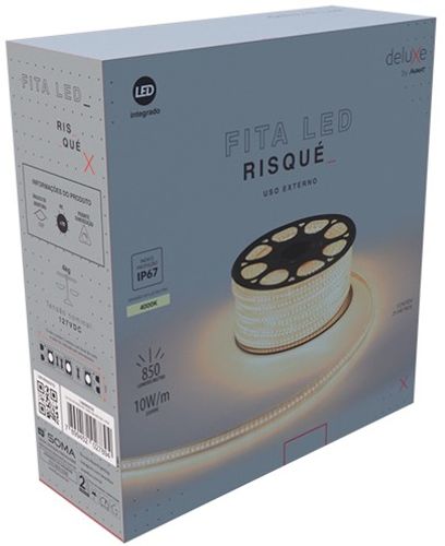Fita LED RISQUE - Externa - 10W/M - 4000K - 127V