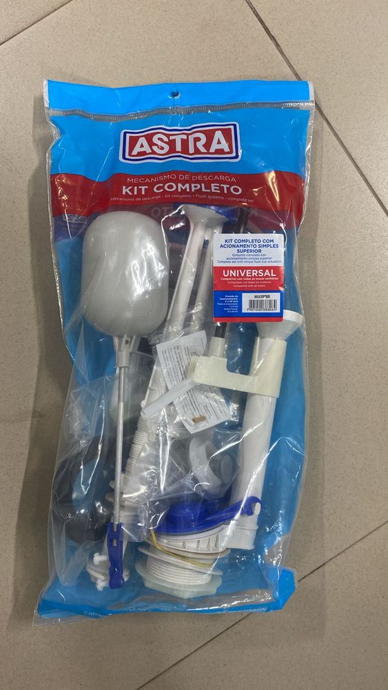 kit Astra Reparo Caixa Acoplada Acionamento Simples Rf-Mu/Spbr