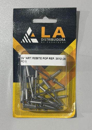 Rebite La Alumínio 3.0x12mm Pop Rep C/20 Unidades